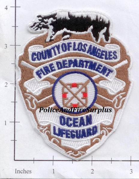 California - Los Angeles County Lifeguard Fire Dept Patch - Ocean Life ...