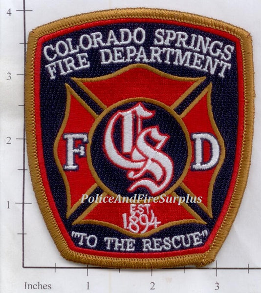 Colorado - Colorado Springs Fire Dept Patch v1 – Police And Fire Surplus