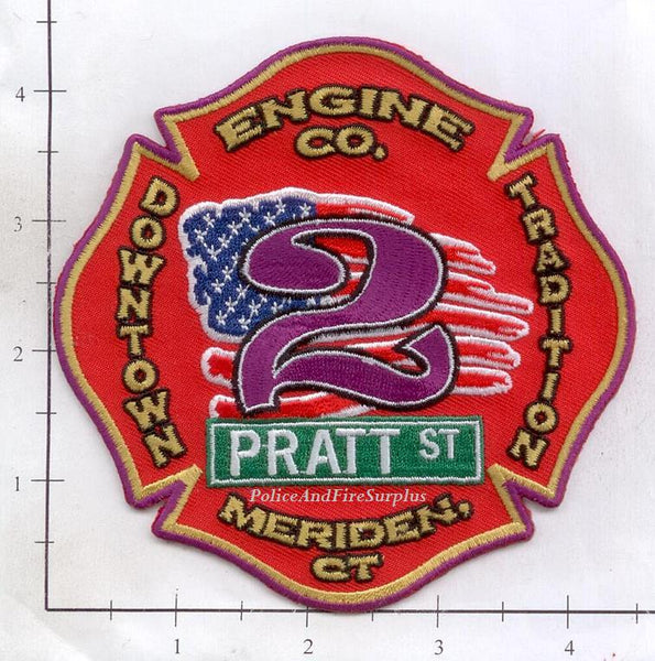 Connecticut - Meriden Engine 2 Fire Dept Patch v2 - Red – Police And ...