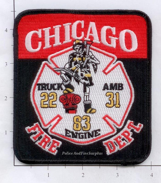 Illinois - Chicago Engine 83 Truck 22 Ambulance31 Fire Dept Patch v1 ...