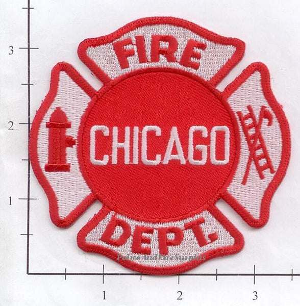 Illinois - Chicago Fire Dept Patch v3 - Red – Police And Fire Surplus