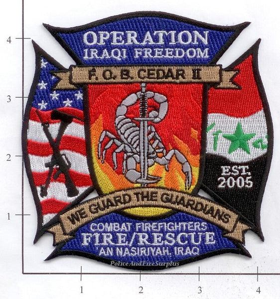 Iraq - Camp Cedar II Fire Rescue Patch v3 – Police And Fire Surplus