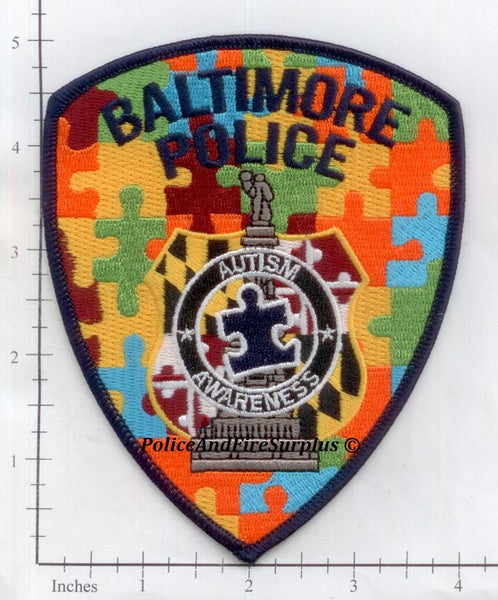 Maryland - Baltimore Police Autism Awareness Patch – Police And Fire ...