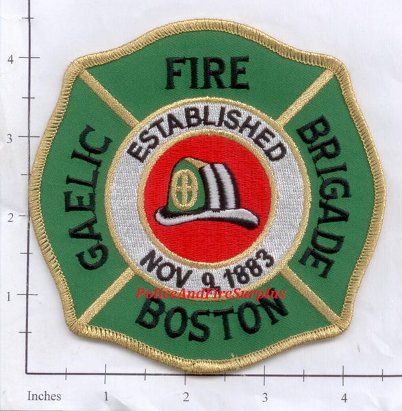 Massachusetts - Boston Gaelic Fire Brigade Fire Dept Patch v2 – Police ...