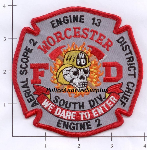 Massachusetts - Worcester Engine 13 Engine12 Truck 2 Fire Dept Patch ...