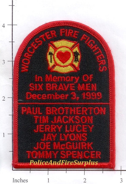 Massachusetts - Worcester Firefighters In Memory Of Six Brave Men Fire ...