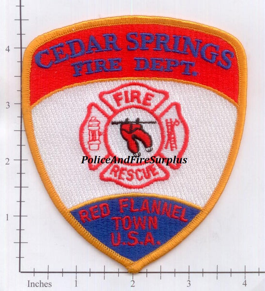 Michigan - Cedar Springs Fire Dept Patch – Police And Fire Surplus