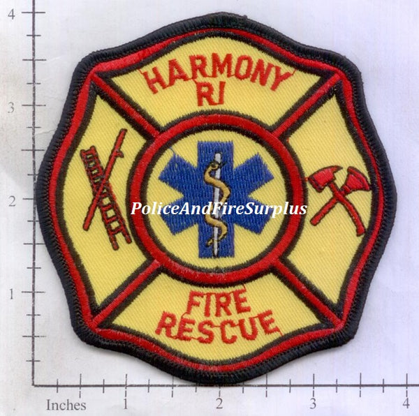 Rhode Island - Harmony Fire Rescue Patch – Police And Fire Surplus
