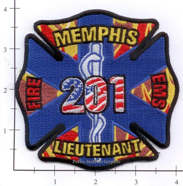 Tennessee - Memphis Lieutenant 201 Fire Dept Patch – Police And Fire ...