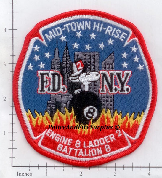 New York City Engine 8 Ladder 2 Battalion 8 Fire Patch – Police And ...