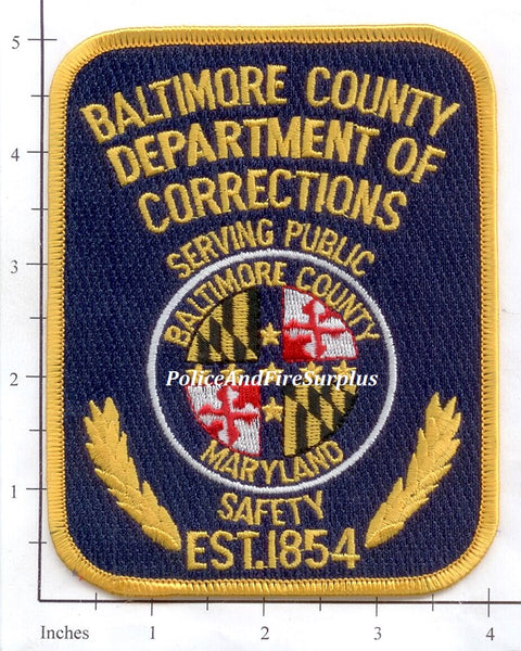 Maryland - Baltimore County Corrections Dept Patch – Police And Fire ...