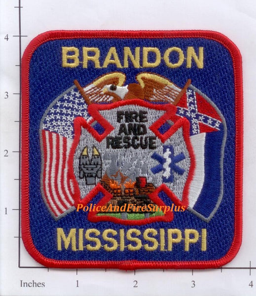 Mississippi - Brandon Fire & Rescue Fire Dept Patch – Police And Fire ...