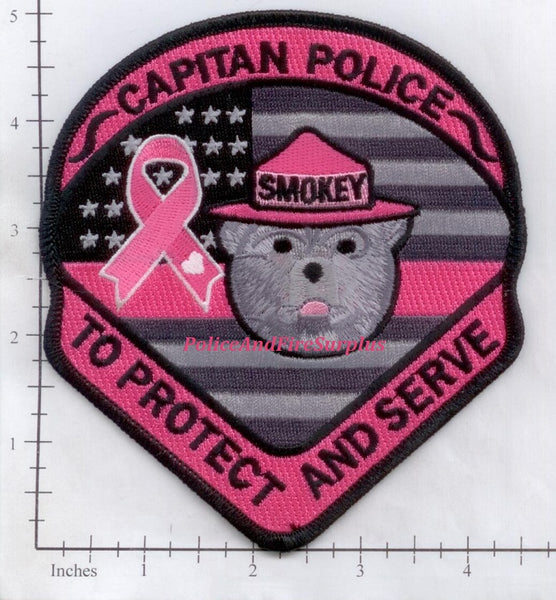 New Mexico - Capitan Police Dept Patch v2 Breast Cancer Awareness ...