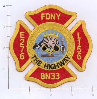 New York City Engine 276 Ladder 156 Battalion 33 Fire Dept Patch v5 ...