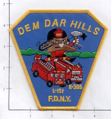 New York City Engine 305 Ladder 151 Fire Dept Patch v7 Dem Dar Hills ...