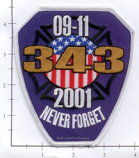 WTC - 343 Never Forget Fire Dept Patch v1 Purple – Police And Fire Surplus